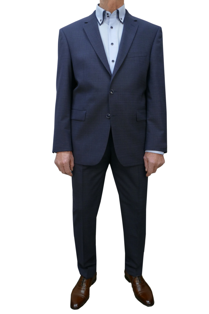 Le costume Digel grande taille Préférence élancé micro points bleus ...